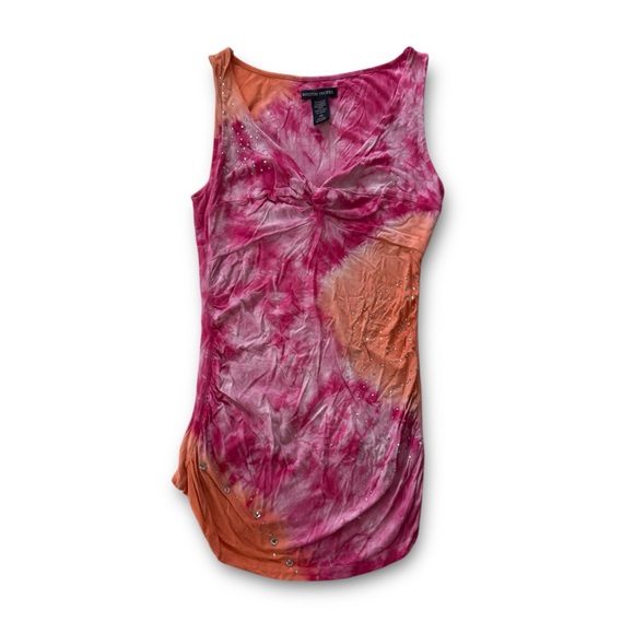 Boston Proper | Tops | Boston Proper Pink Orange Tie Dye Sleeveless ...